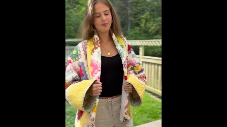 Quilted "Heather" Style Grandmother's Garden Patchwork Jacket Made from ...